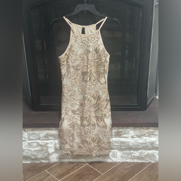 Midnight Doll | Dresses | Midnight Doll Sequence Sexy Dress Size 5 Gold ...